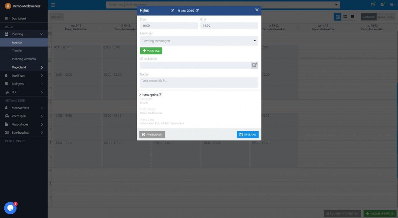 ...plan ik een eerste rijles | Autofox Rijschoolsoftware